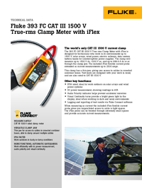 393 Solar Clamp Meter Cat III 1500 V | Alpha Controls